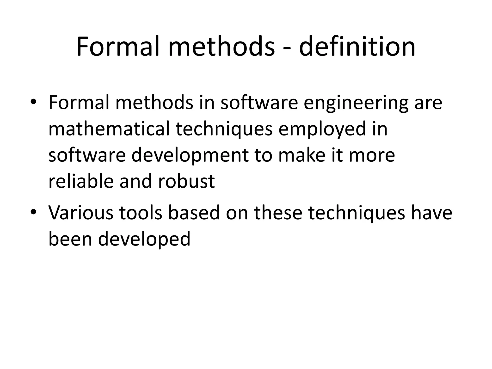 Introduction to formal methods | PPTX