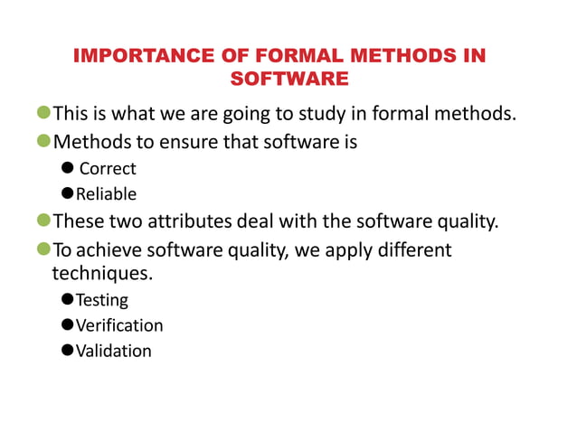 Introduction To Formal Methods Lecture Notes Pptx Programming Languages Computing