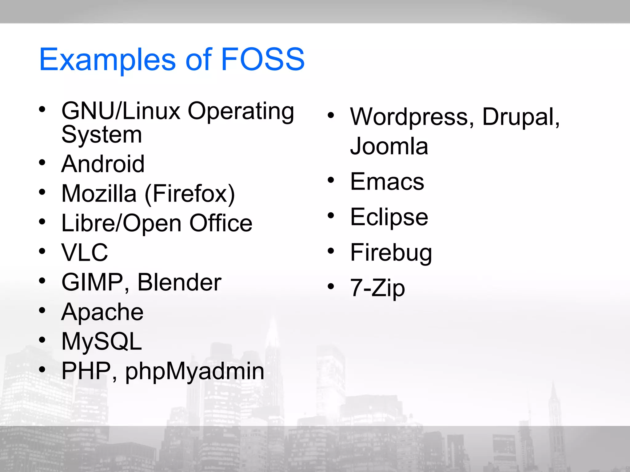Introduction To Foss Ppt Shareware And Freeware Computer Software And Applications