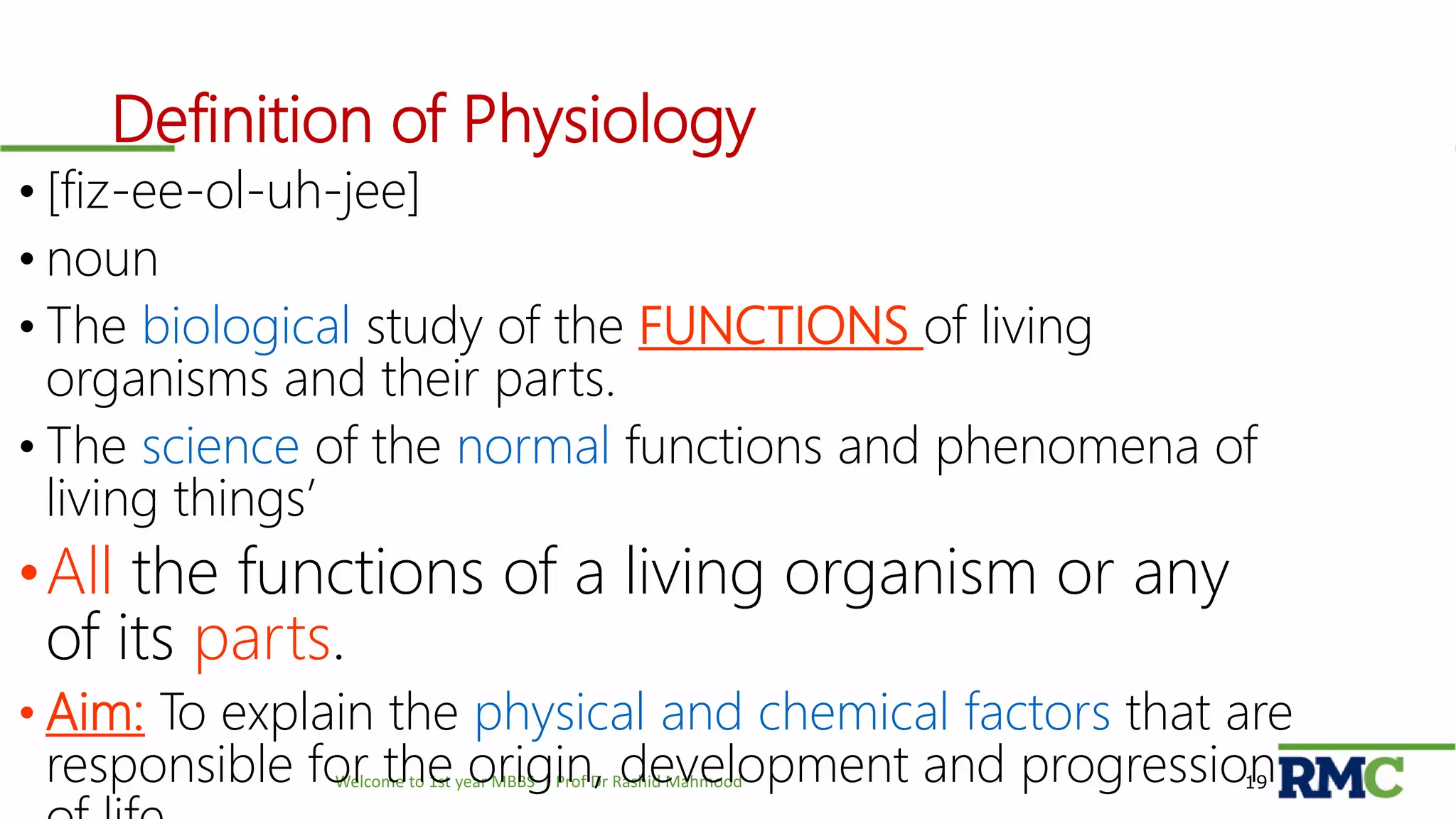 Introduction to foundation module & physiology | PPTX