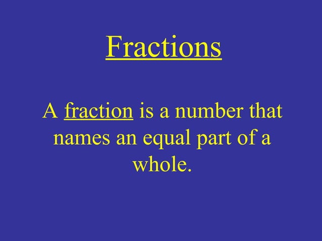 Introduction to fractions | PPT Introduction to fractions | PPT