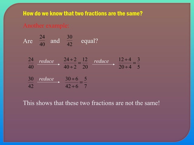 Introduction to fractions and concepts | PPT | Desserts and Baking | Food & Drink