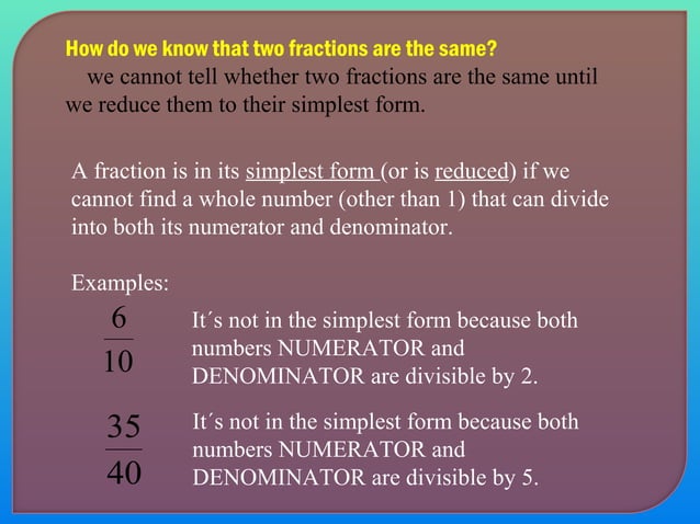 Introduction to fractions and concepts | PPT | Desserts and Baking | Food & Drink