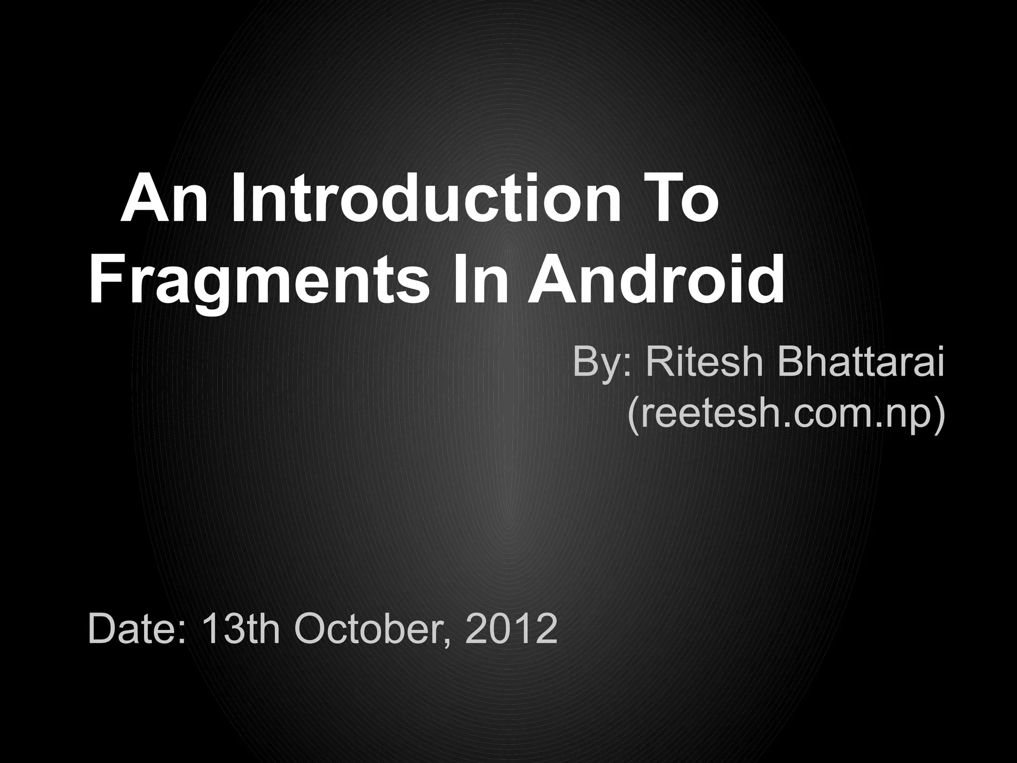 Introduction To Fragments In Android Pdf Programming Languages Computing 6021