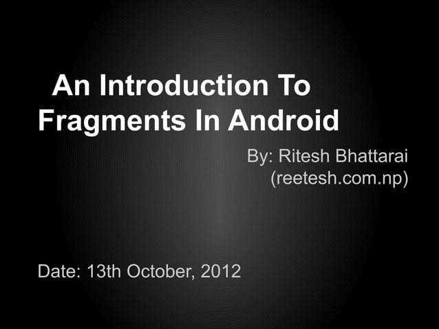 Introduction to fragments in android | PDF | Programming Languages | Computing