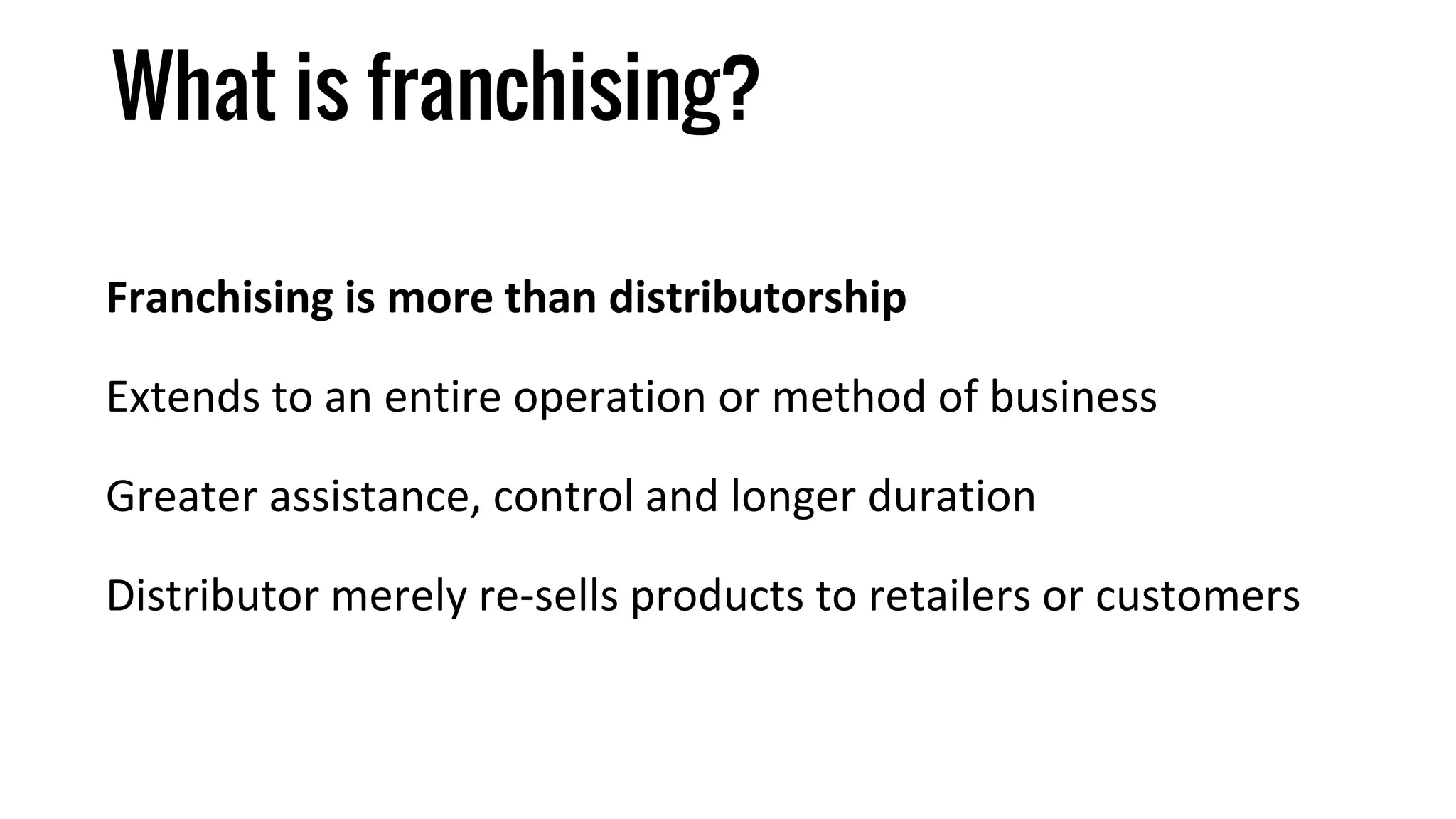 FranchisingManagementSession1 - Introduction to Franchising Management ...