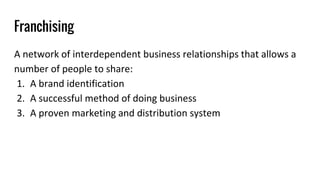 FranchisingManagementSession1 - Introduction to Franchising Management ...