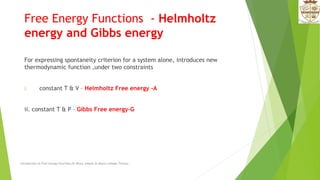 Introduction to free energy functions | PDF