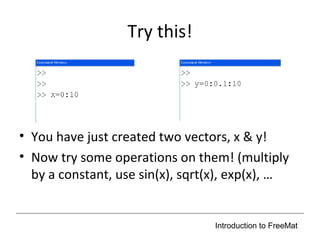 Introduction to FreeMat | PPT