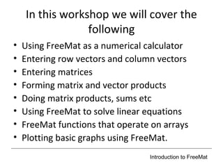 Introduction to FreeMat | PPT