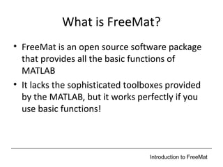 Introduction to FreeMat | PPT