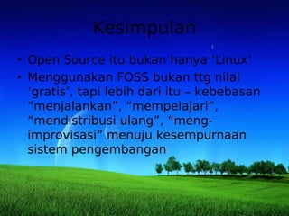 (sebuah pengenalan) Free Open Source Software & Linux | PPT