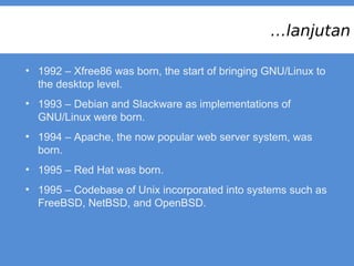 (sebuah pengenalan) Free Open Source Software & Linux | PPT