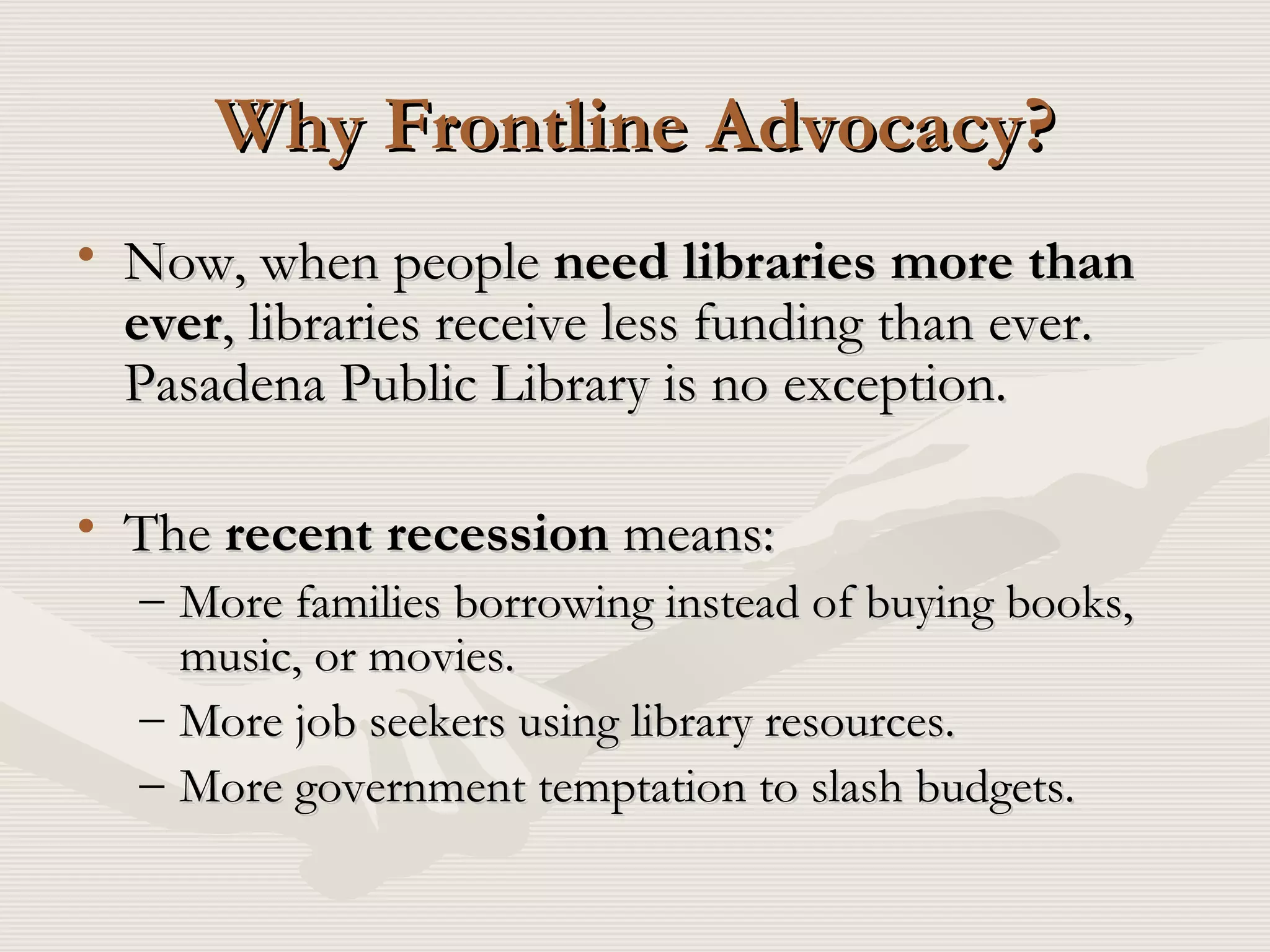Introduction To Frontline Advocacy | PPT