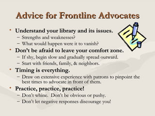Introduction To Frontline Advocacy | PPT
