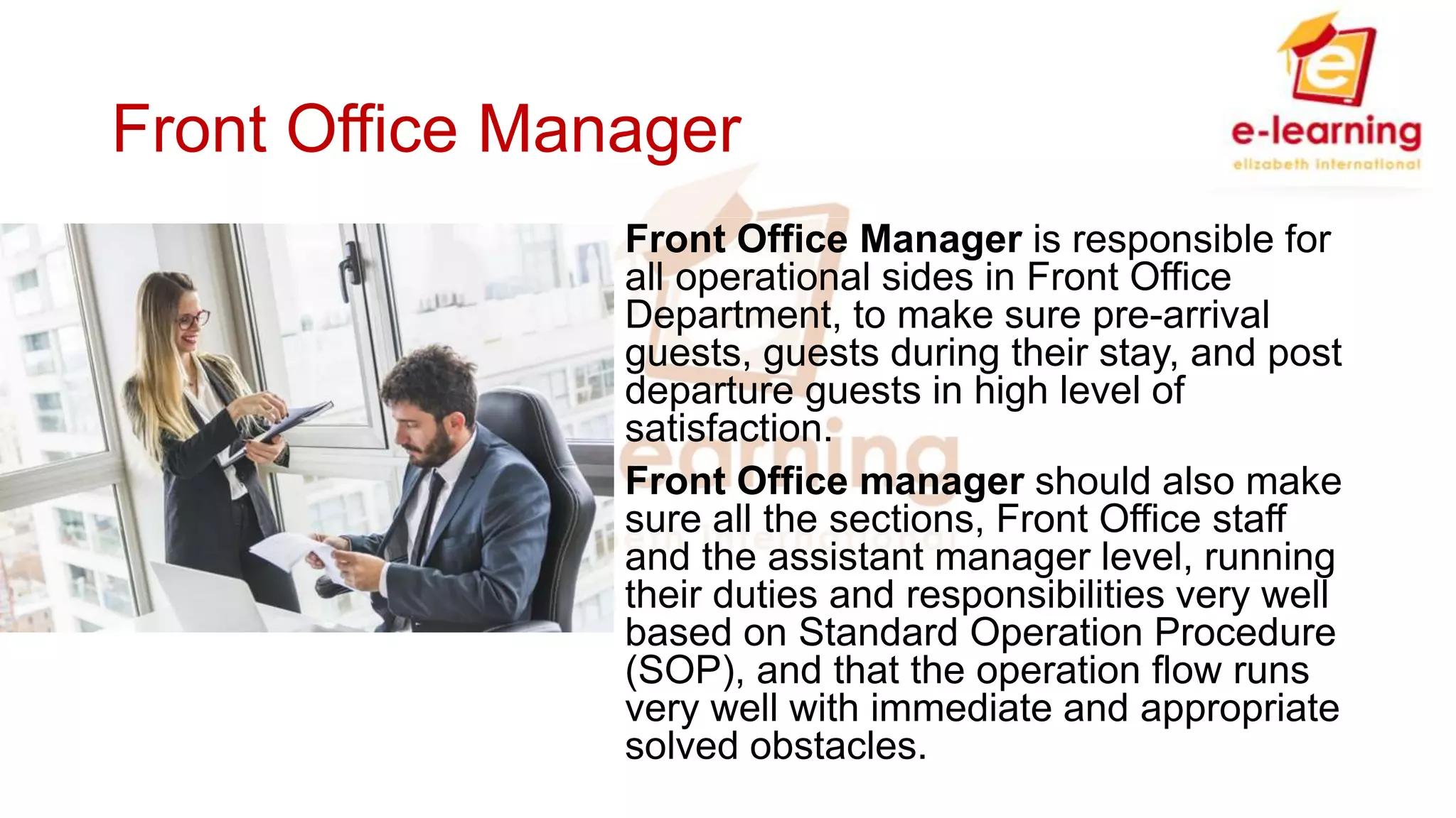 Introduction to front office lesson 1 | PPTX