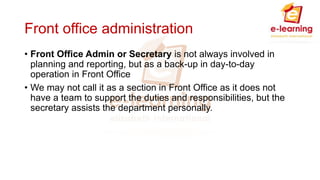 Introduction to front office lesson 1 | PPTX