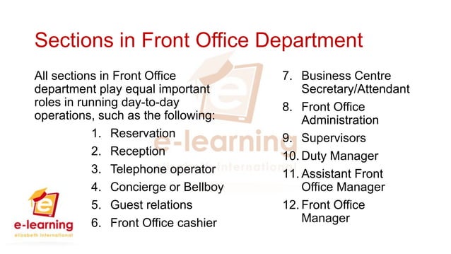 Introduction to front office lesson 1 | PPTX | Business Travel | Travel ...