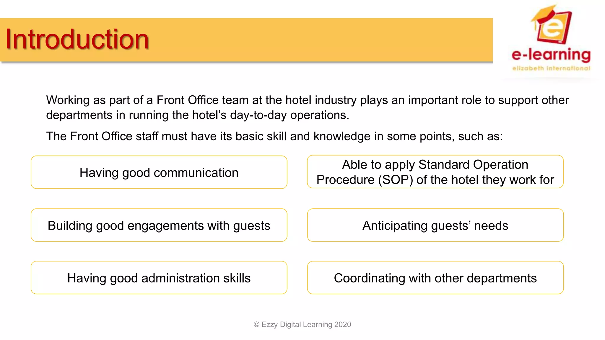 Introduction to front office lesson 1 revisi | PPTX