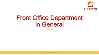 Introduction to front office lesson 1 revisi | PPTX