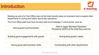 Introduction to front office lesson 1 revisi | PPTX