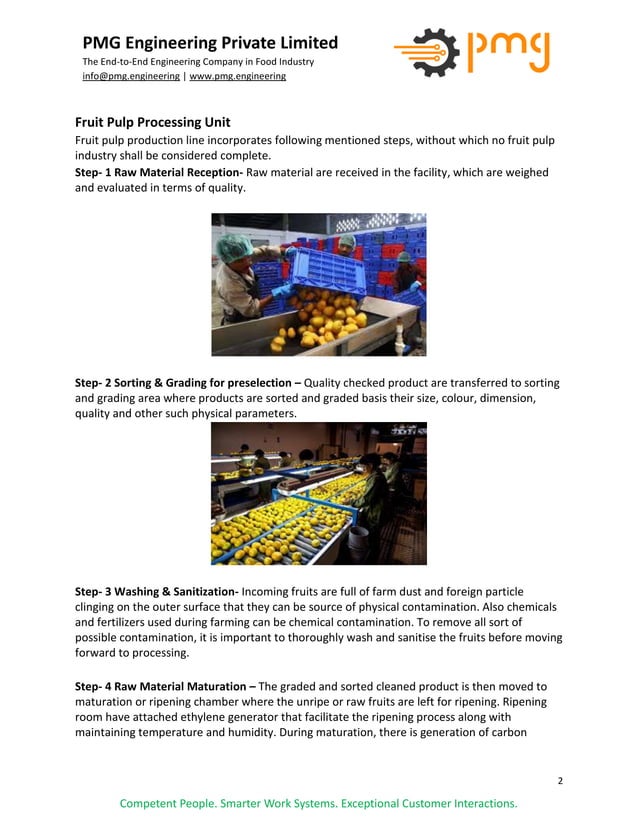 Introduction to Fruit Pulp Processing- Usage, Processing Unit, Issues, Conclusion | PDF