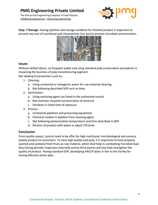Introduction to Fruit Pulp Processing- Usage, Processing Unit, Issues, Conclusion | PDF