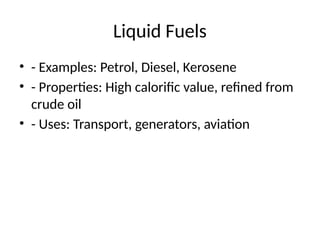 Introduction to fuel, classification of fuels | PPTX