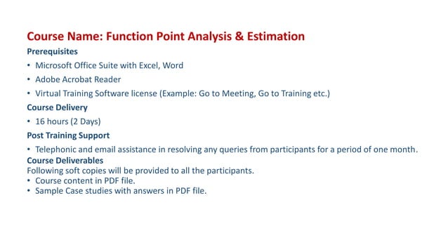 Introduction to function point analysis v1.0 | PPT