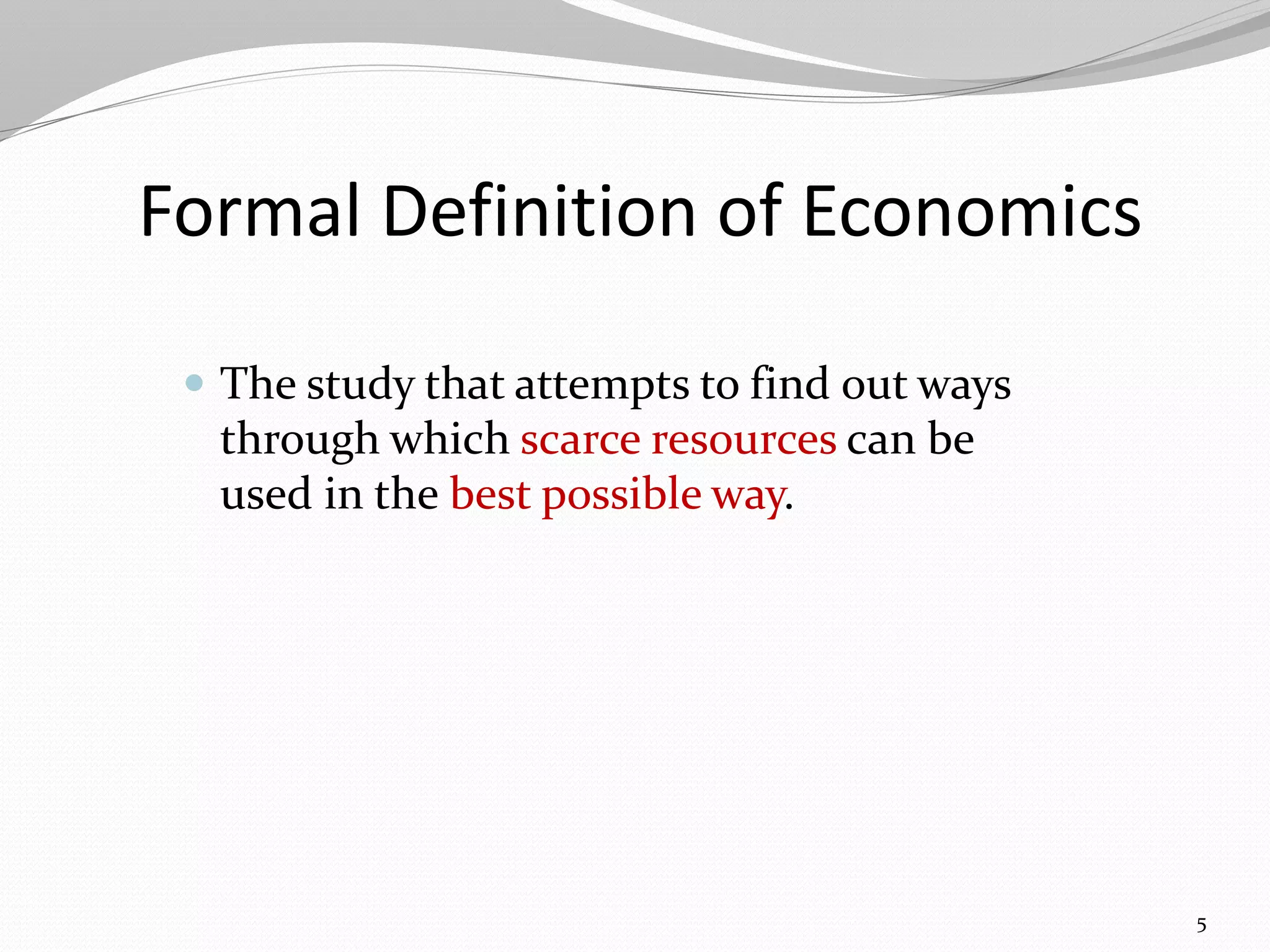 Introduction to fundamentals of economics lecture 01 class | PPT