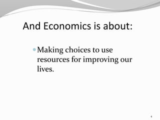 Introduction to fundamentals of economics lecture 01 class | PPT