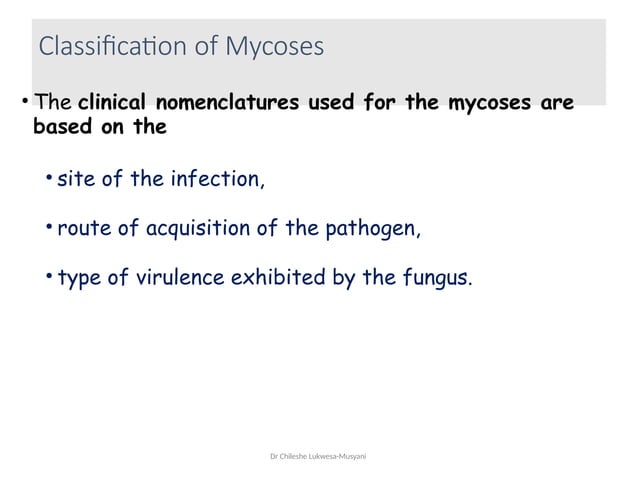 Introduction to fungi and mycoses.pptx . | PPTX
