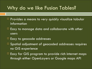 Introduction to fusion tables2 | PPT