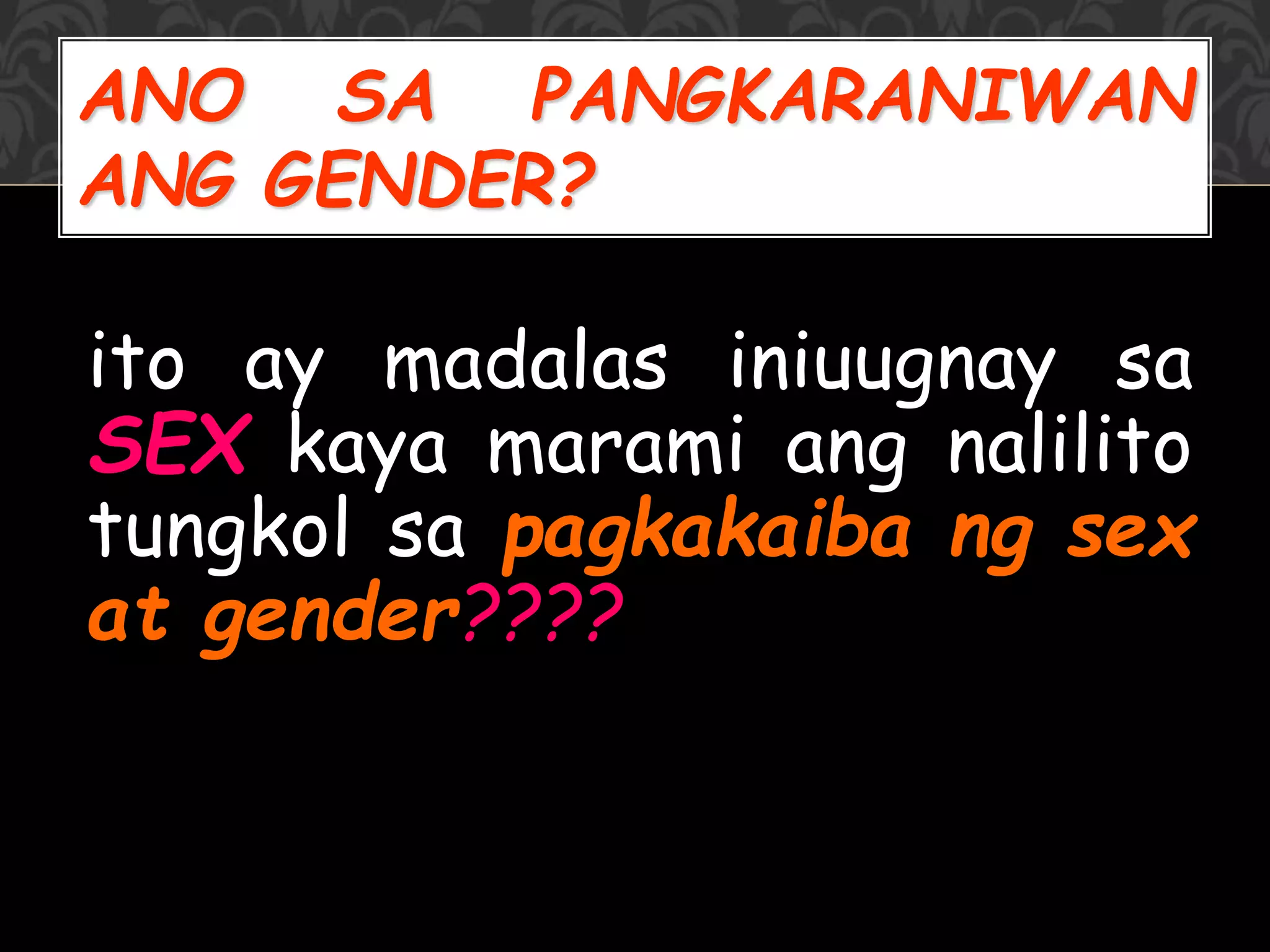 BASIC GENDER SENSITIVITY TRAINING | PPTX