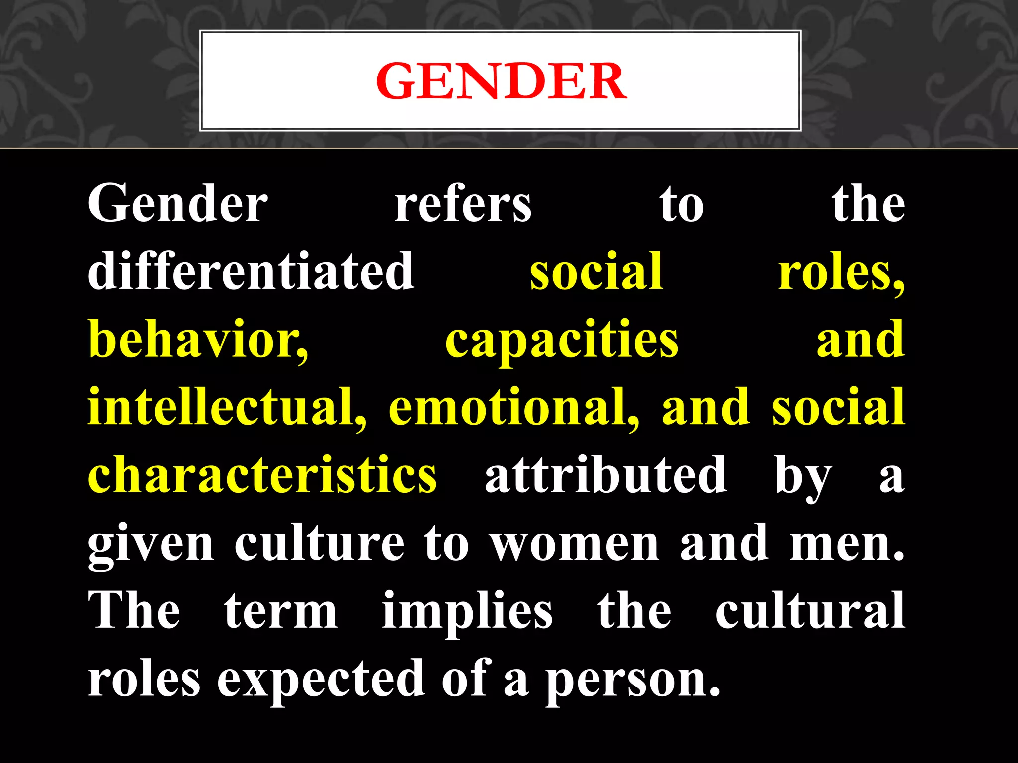 BASIC GENDER SENSITIVITY TRAINING | PPTX