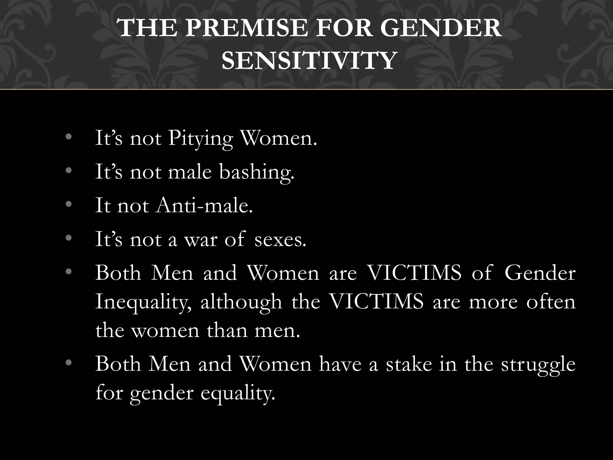 BASIC GENDER SENSITIVITY TRAINING | PPTX