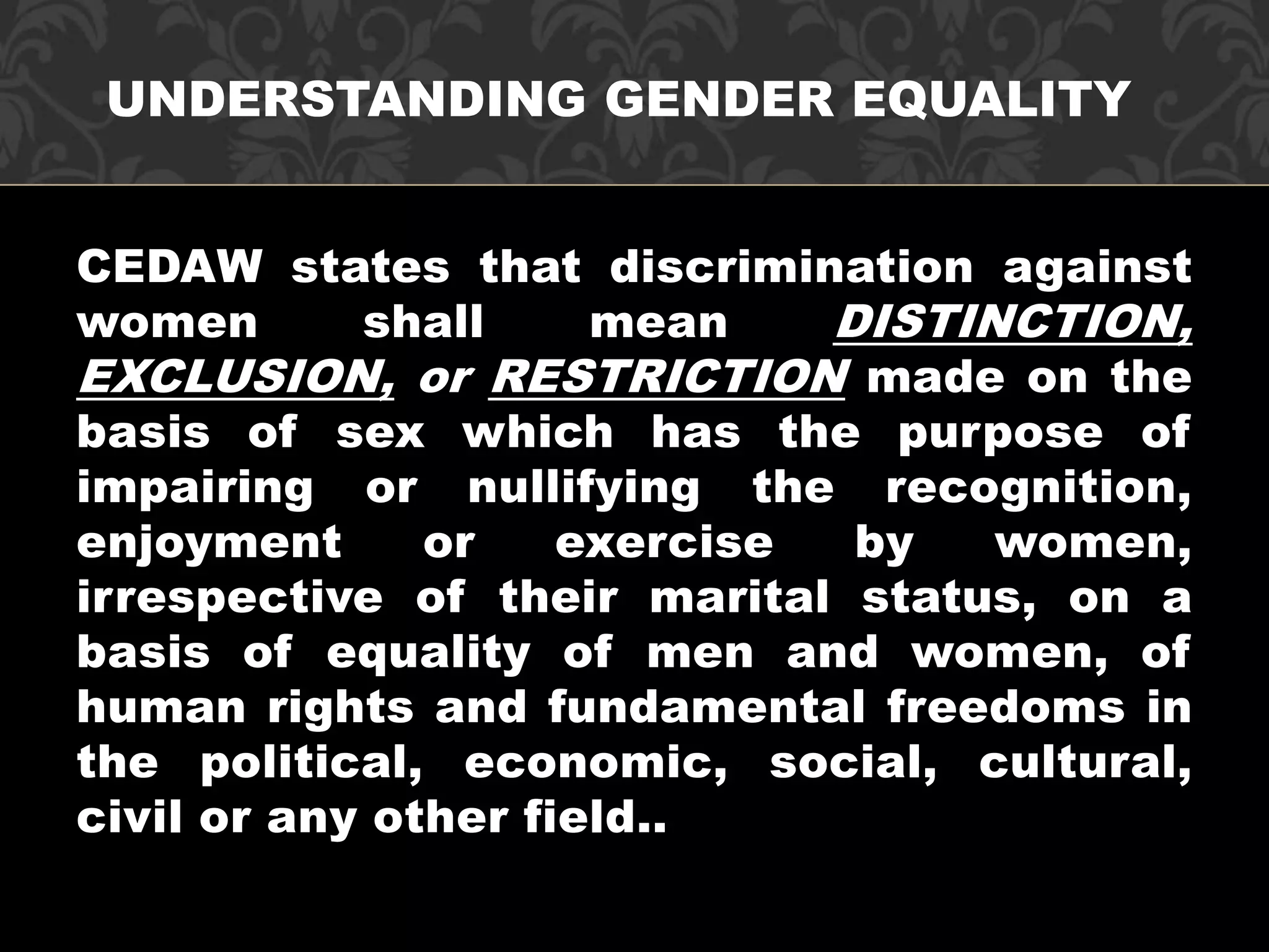 BASIC GENDER SENSITIVITY TRAINING | PPTX