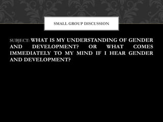 BASIC GENDER SENSITIVITY TRAINING | PPTX