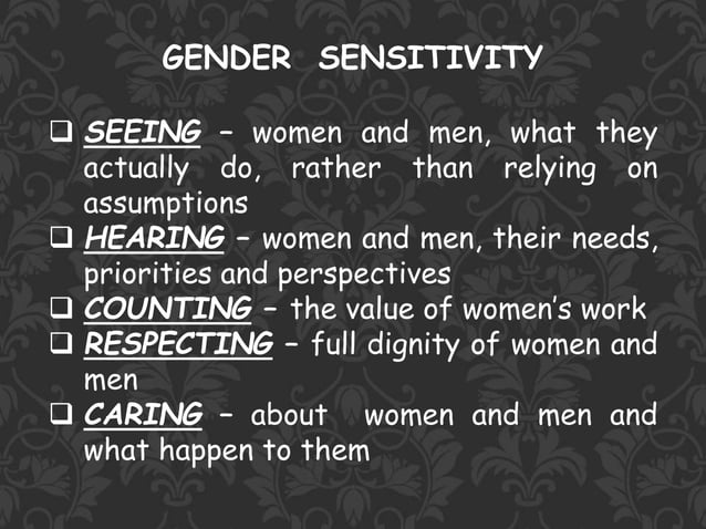 BASIC GENDER SENSITIVITY TRAINING | PPTX | Debated Sensitive Social ...