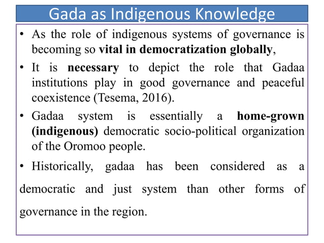 Introduction to Gada System-1.pptx | Adoption and Fostering | Parenting