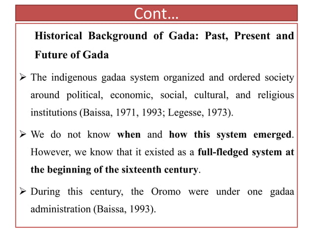 Introduction to Gada System-1.pptx | Adoption and Fostering | Parenting