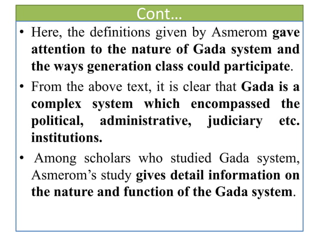 Introduction to Gada System-1.pptx | Adoption and Fostering | Parenting