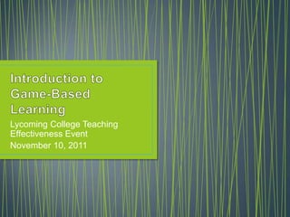 Introduction to game based learning | PPTX