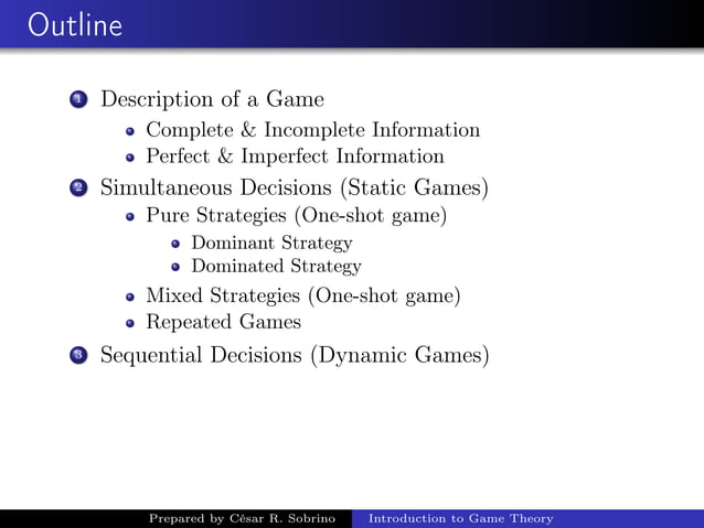 Introduction to Game Theory | PDF | Board Games and Puzzles | Games and ...