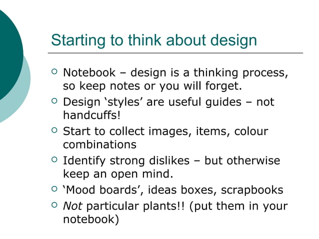 Introduction to garden design session 1 | PPT | Free Download