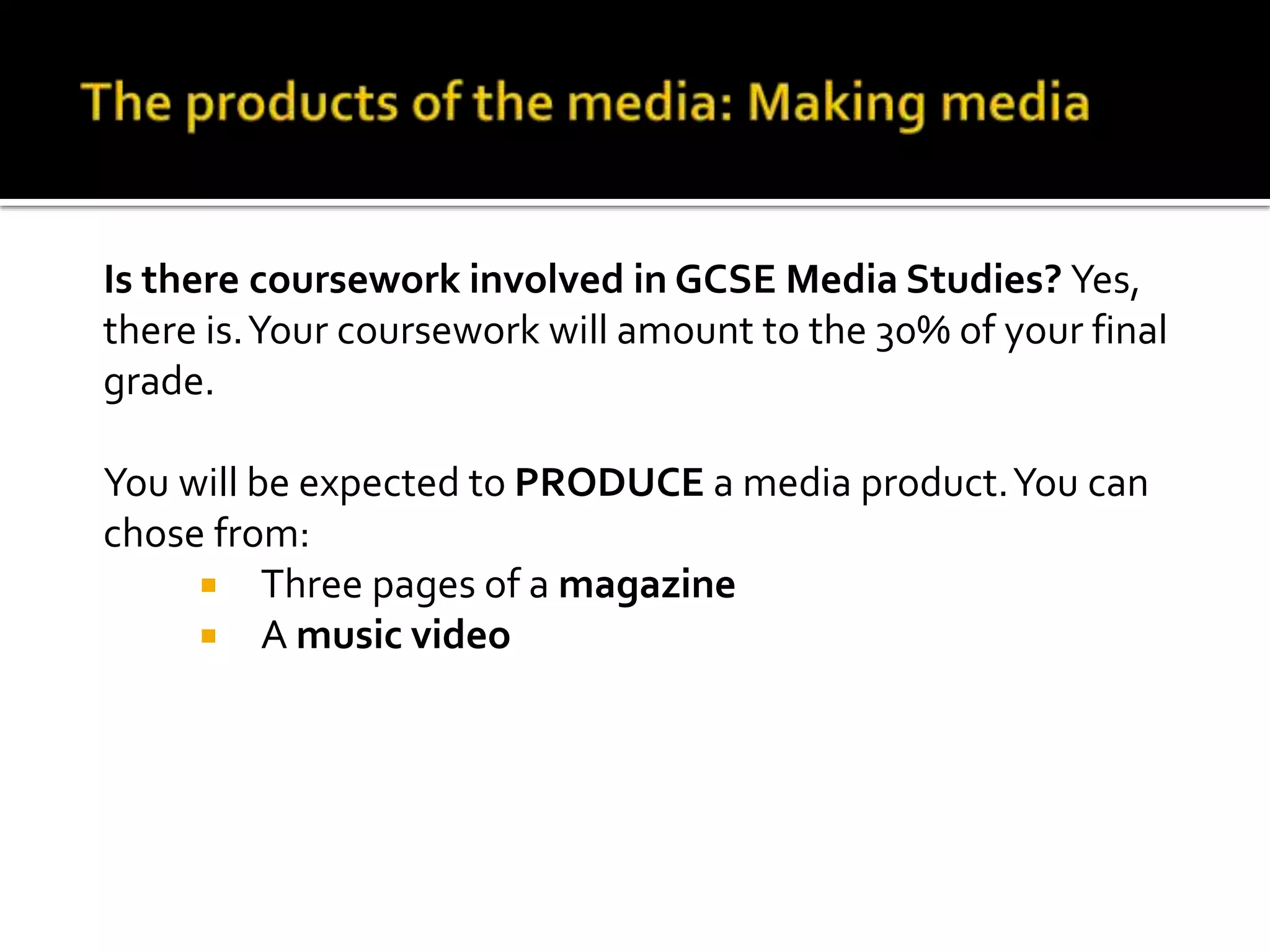 Introduction to GCSE media studies | PPTX