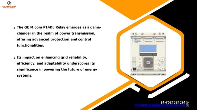 Introduction to GE Micom P14DL Empowering Alstom Agile Transmission ...