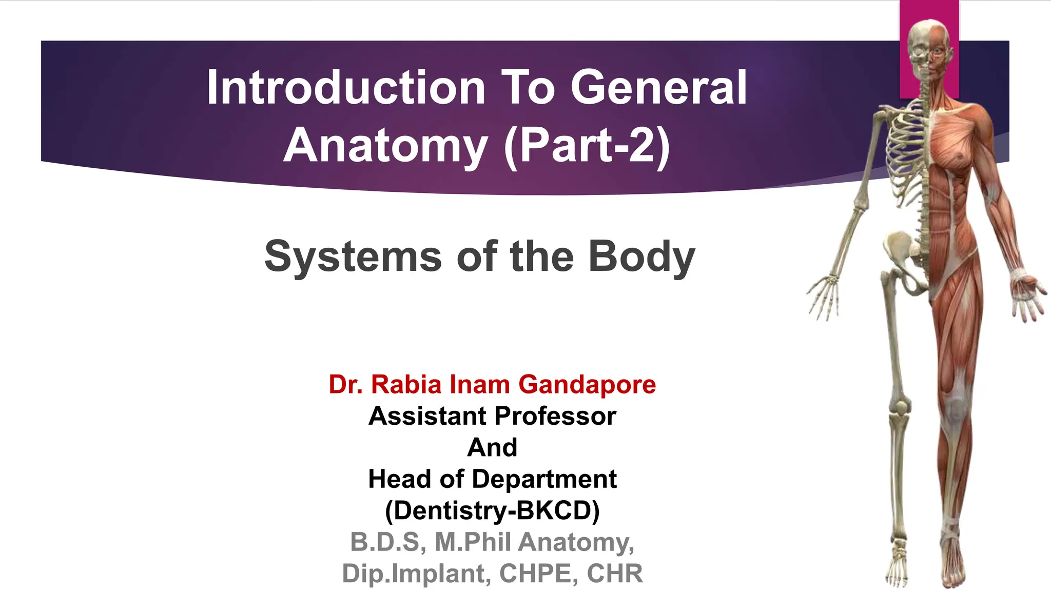 Introduction To General Anatomy (muscle and body systems) Parrt 2.pptx