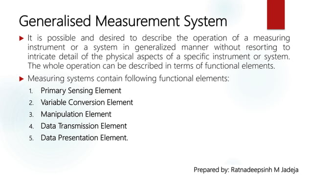 Introduction to generalized measurement system | PPTX Introduction to generalized measurement system | PPTX