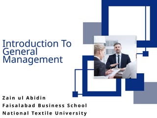 Introduction to General Management lectures | PPTX